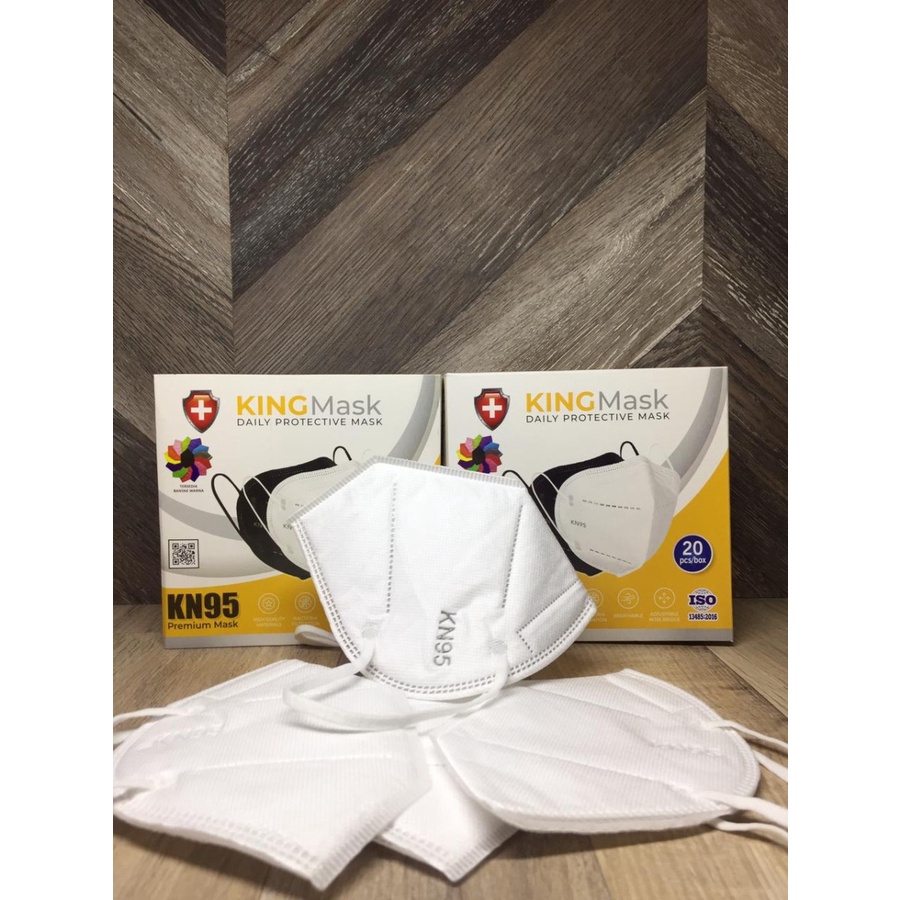 Jual Masker DEWASA KN95 KINGMASK Putih / Hitam Earloop KINGMASK ...