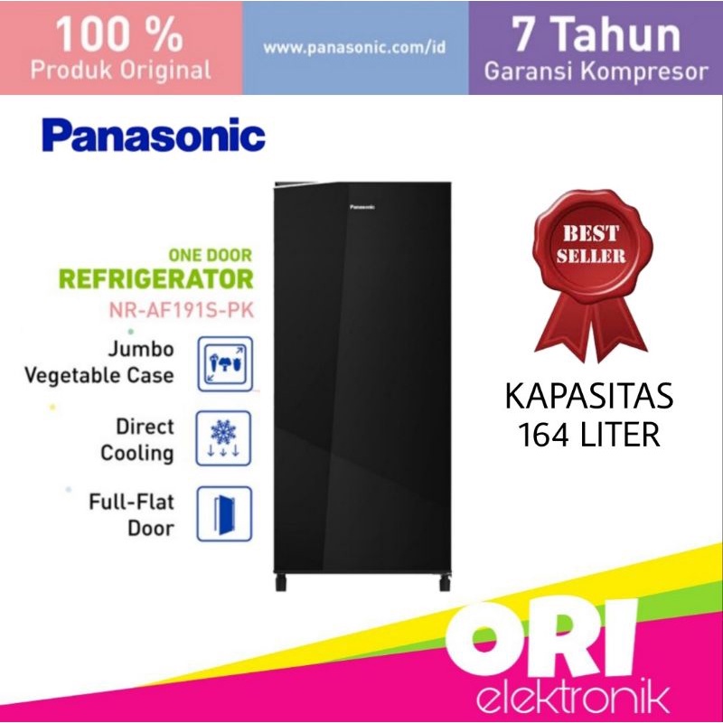 Jual PANASONIC LEMARI ES 1 PINTU 164L NR-AF191S-PK HITAM | Shopee Indonesia