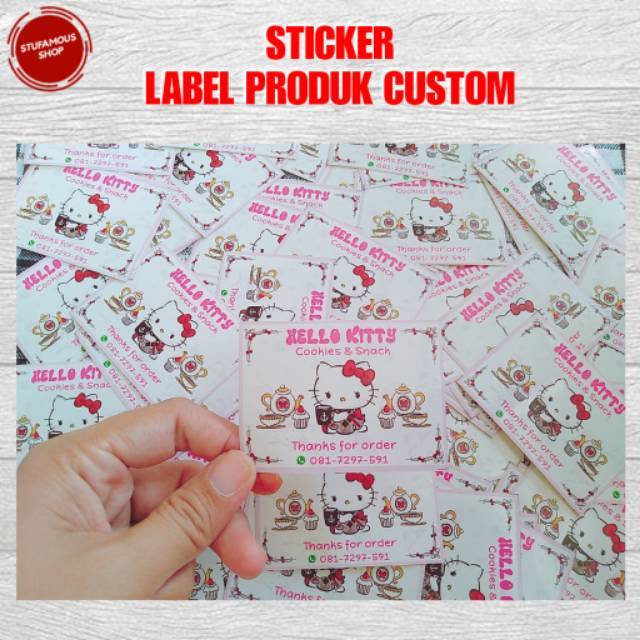 Jual Sticker custom / label produk / label sticker / sticker snack ...