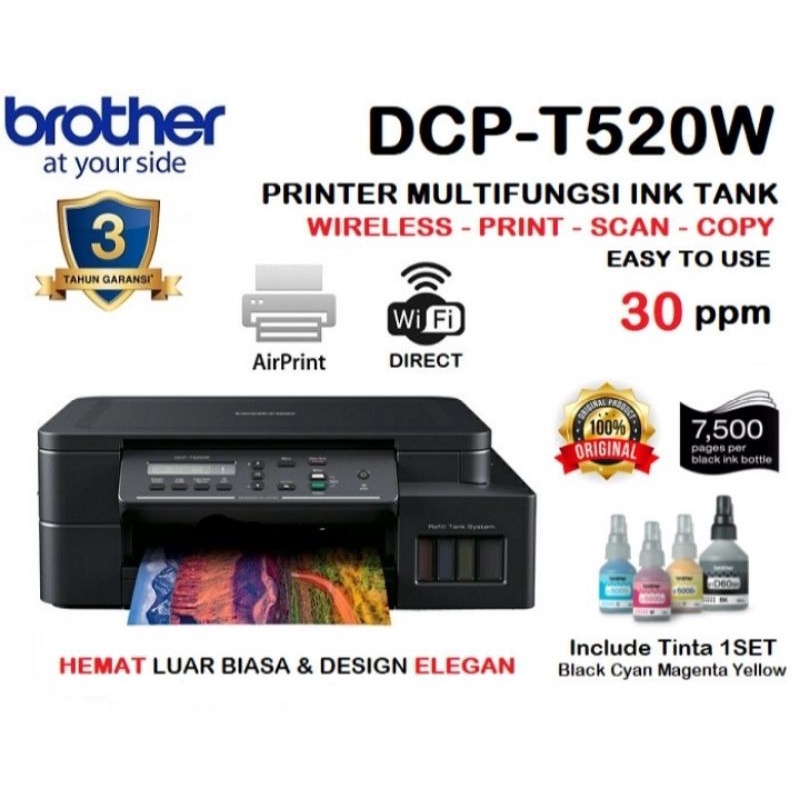 Jual BROTHER DCP-T520W Printer Ink Tank Colour AIO BROTHER T520 W ...