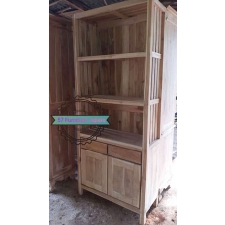 Jual Rak Lemari Jati Serbaguna - Rak Buku Jati - Lemari Dapur/Gerabah ...
