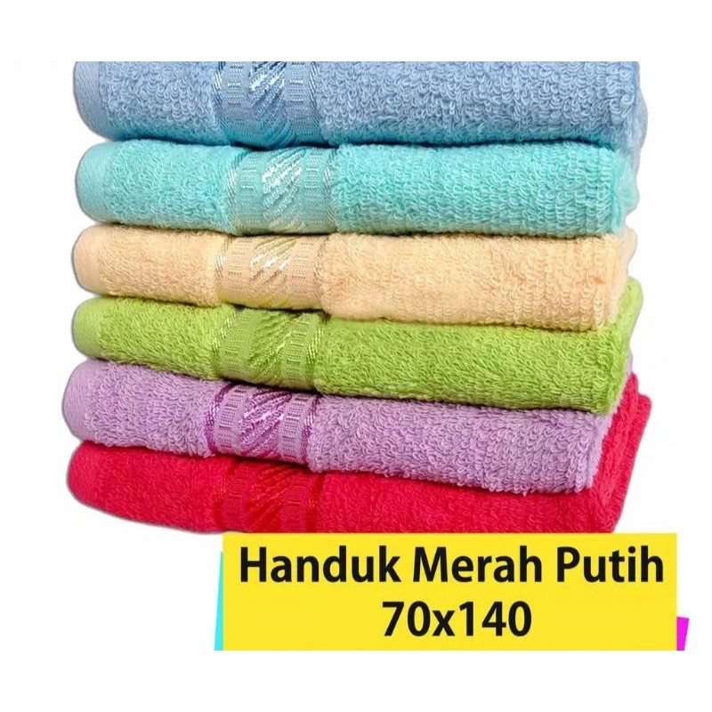 Jual Handuk merah putih ukuran 70x140 | Shopee Indonesia