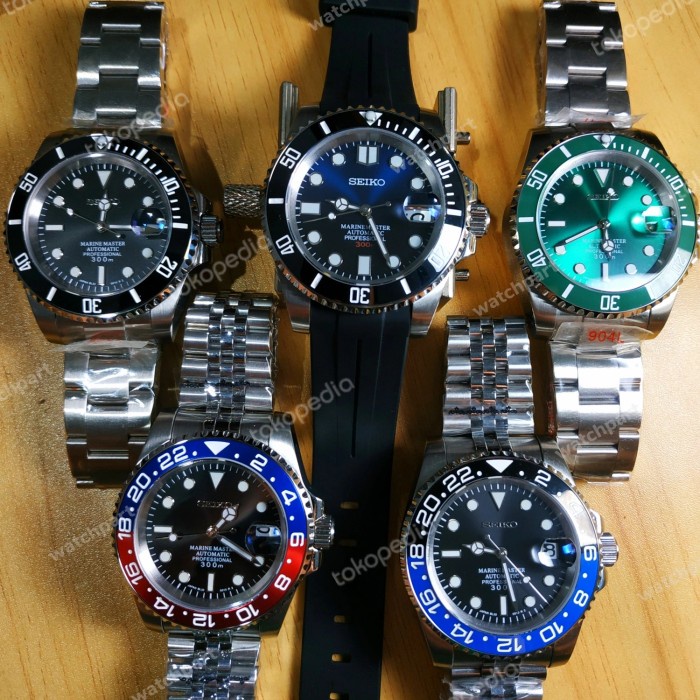 Jual jam tangan seikomod mod Submariner NH35 NH36 7S26 marine master - silver case | Shopee ...