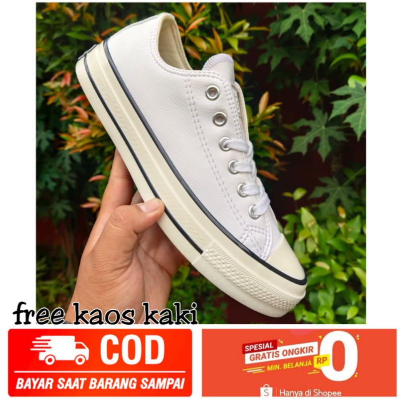 Jual SEPATU CONVERSE KULIT 70s LOW SOL Glossy SNEAKERS CASUAL PRIA ...