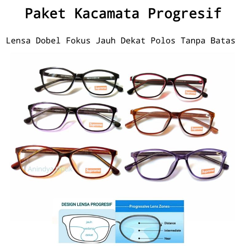 Jual Kacamata Progresif baca jalan lensa polos tanpa batas | Shopee ...