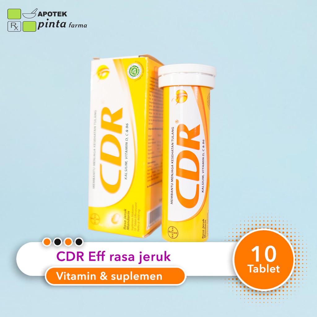 Jual CDR Effervescent isi 10 Tablet Suplemen Kalsium Rasa Jeruk ...