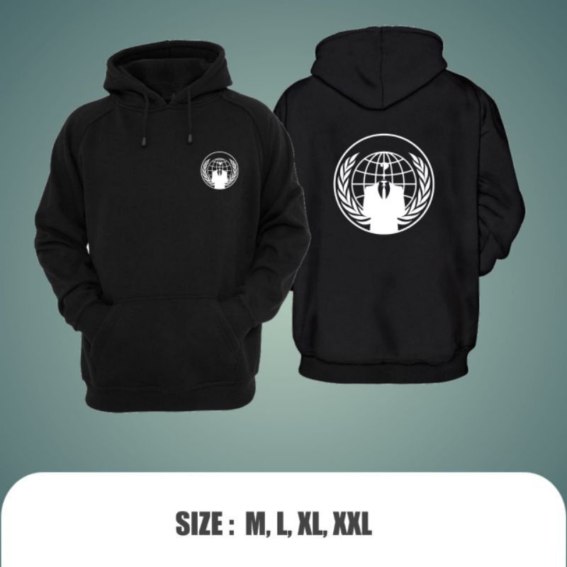 Jual JACKET HOODIE ANONYMOUS HACKER LOGO BULAT | Shopee Indonesia