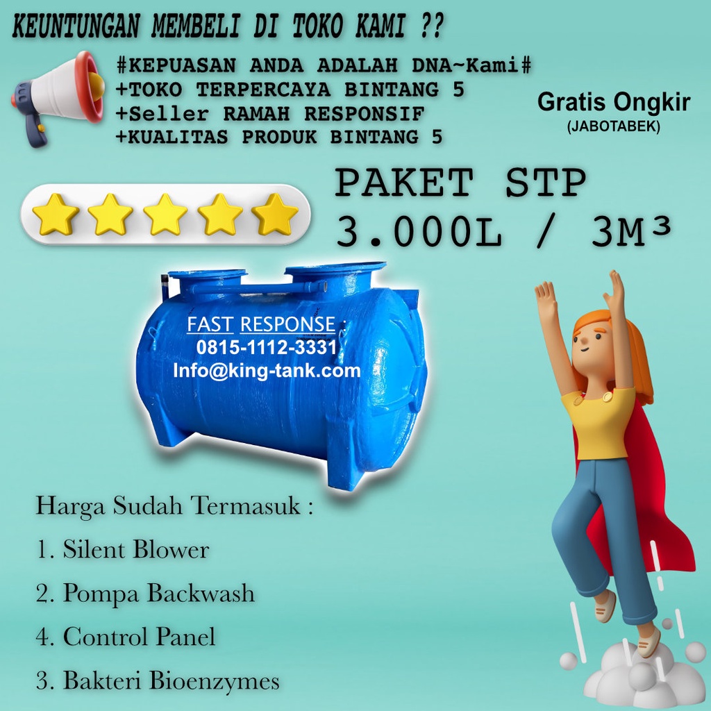 Jual Tangki STP-IPAL BIOTECH 3000 Liter / 3m3 | Shopee Indonesia