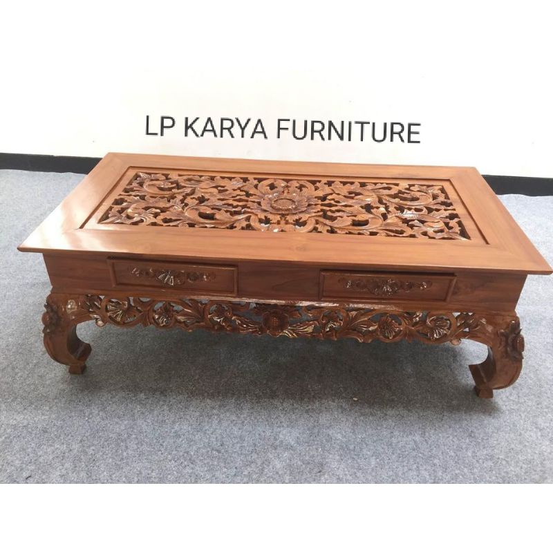 Jual Meja ketapang/Meja Makan/Meja Ukir Kayu Jati 120x80 & 150x80 ...