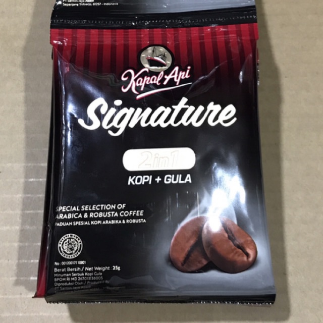 Jual Kapal Api Signature 2in1 Kopi Gula 1 Renceng 10 Sachet 25g 25gr 2 ...