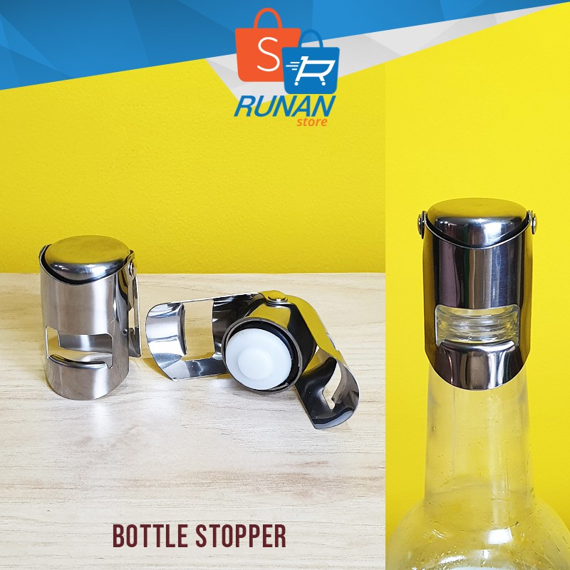 Jual Tutup Botol Wine Champagne Stopper Stainless Wine Vacuum Bar Tools ...
