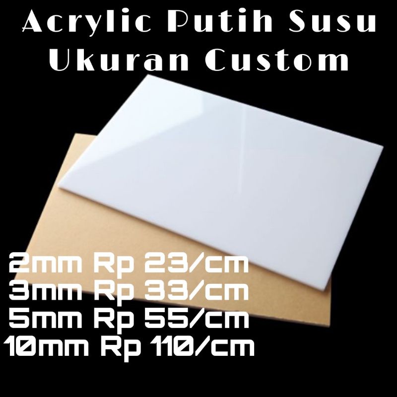 Jual Akrilik / Acrylic Putih Susu Custom Ukuran Bebas ( Baca Deskripsi Produk ) | Shopee Indonesia