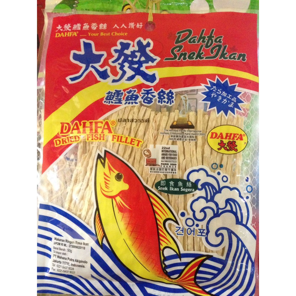 Jual Dahfa Snek Ikan Malaysia 50 Gr Dried Fish Fillet Snack Juhi ...