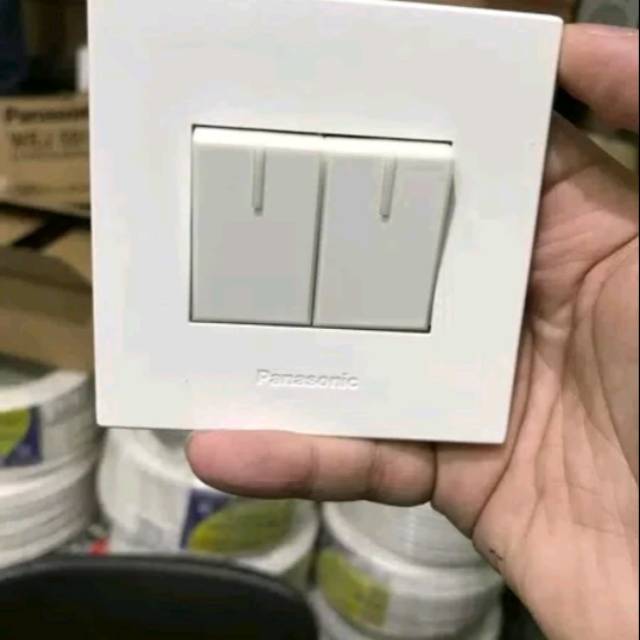 Jual Saklar sakelar seri ganda double panasonic style E putih inbow ...