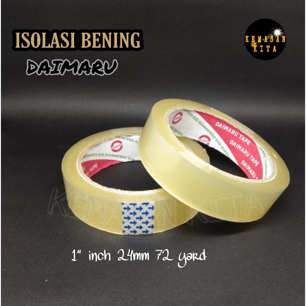 Jual Isolasi Solasi Selotip Lakban Daimaru Bening 1" Inch 24 mm 72 Yard {kecil} | Shopee Indonesia