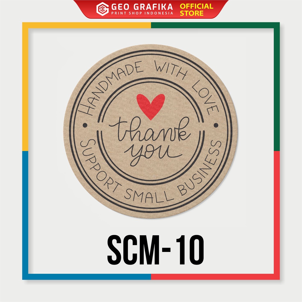 Jual Sticker Craft Hand Made With Love Label Craft Coklat - Geo Grafika ...