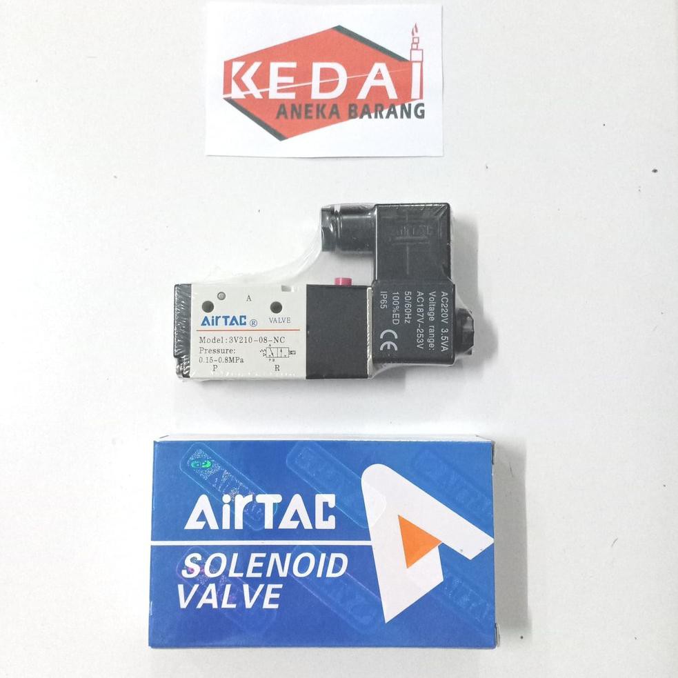 Jual Solenoid Valve Airtac 3V210-08 3V210 08 NC 220V AC / 24V DC ...