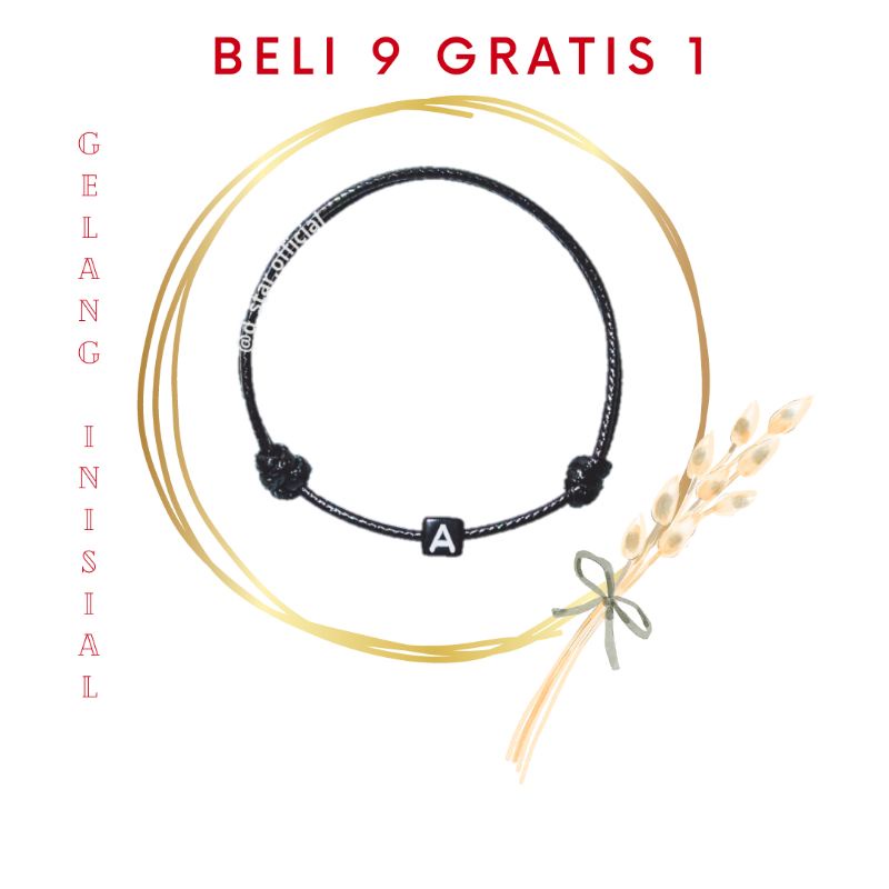Jual gelang huruf inisial nama alfabeth kotak hitam | Shopee Indonesia