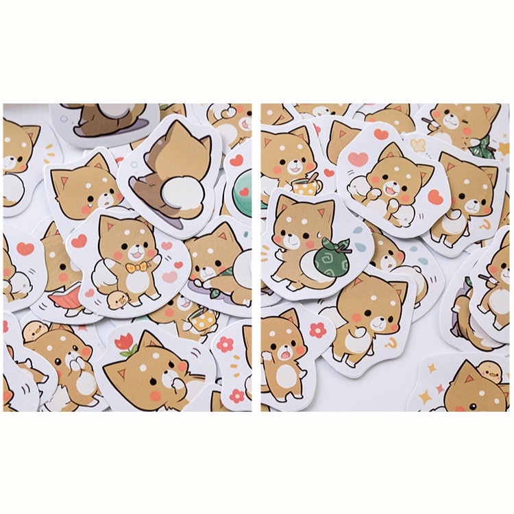 Jual Pochi Fluffy Tail Dog Flake Stickers Set [Creativ] | Shopee Indonesia
