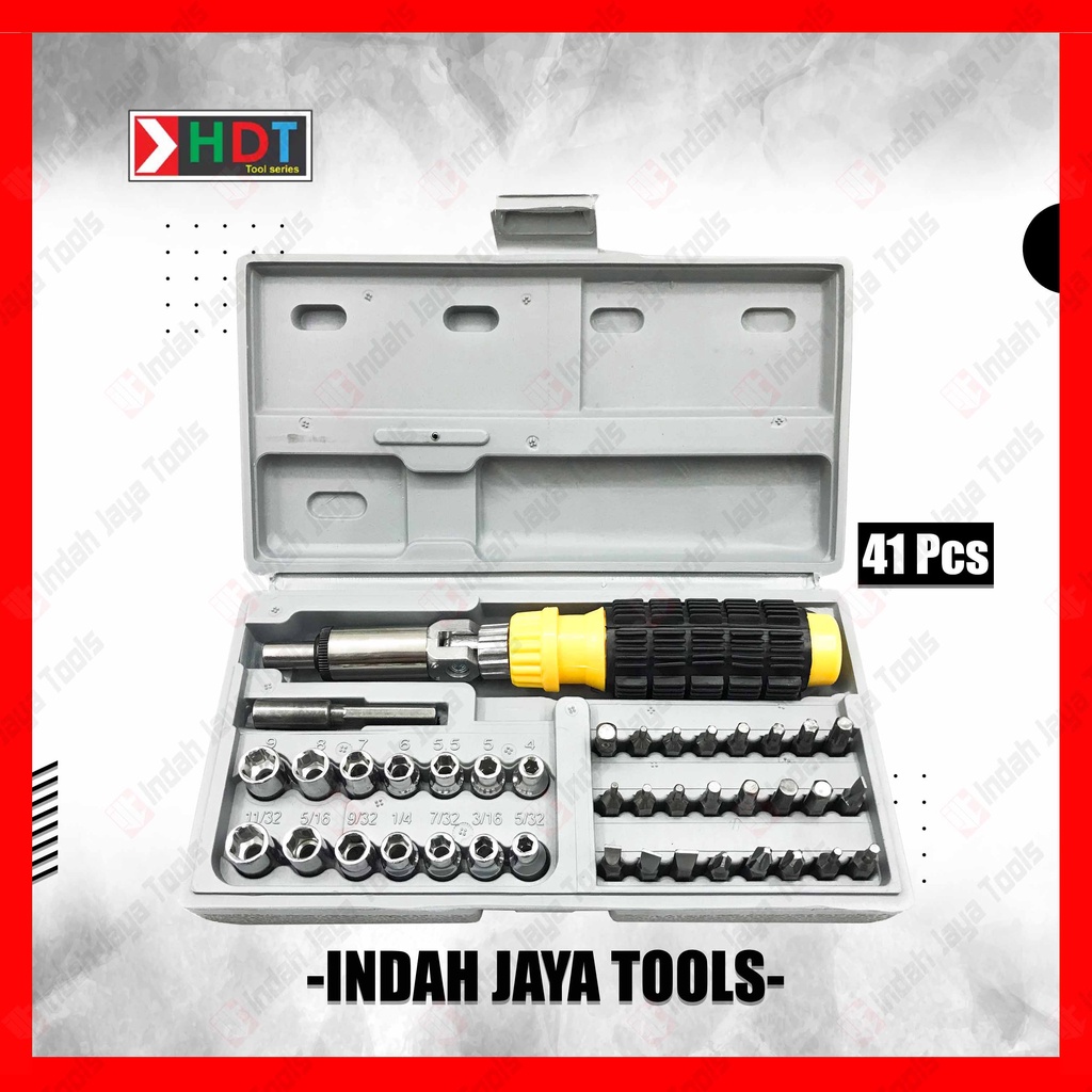 Jual HDT Obeng 41Pcs Socket Set Rachet 41 Pc Sok Set Screwdriver ...