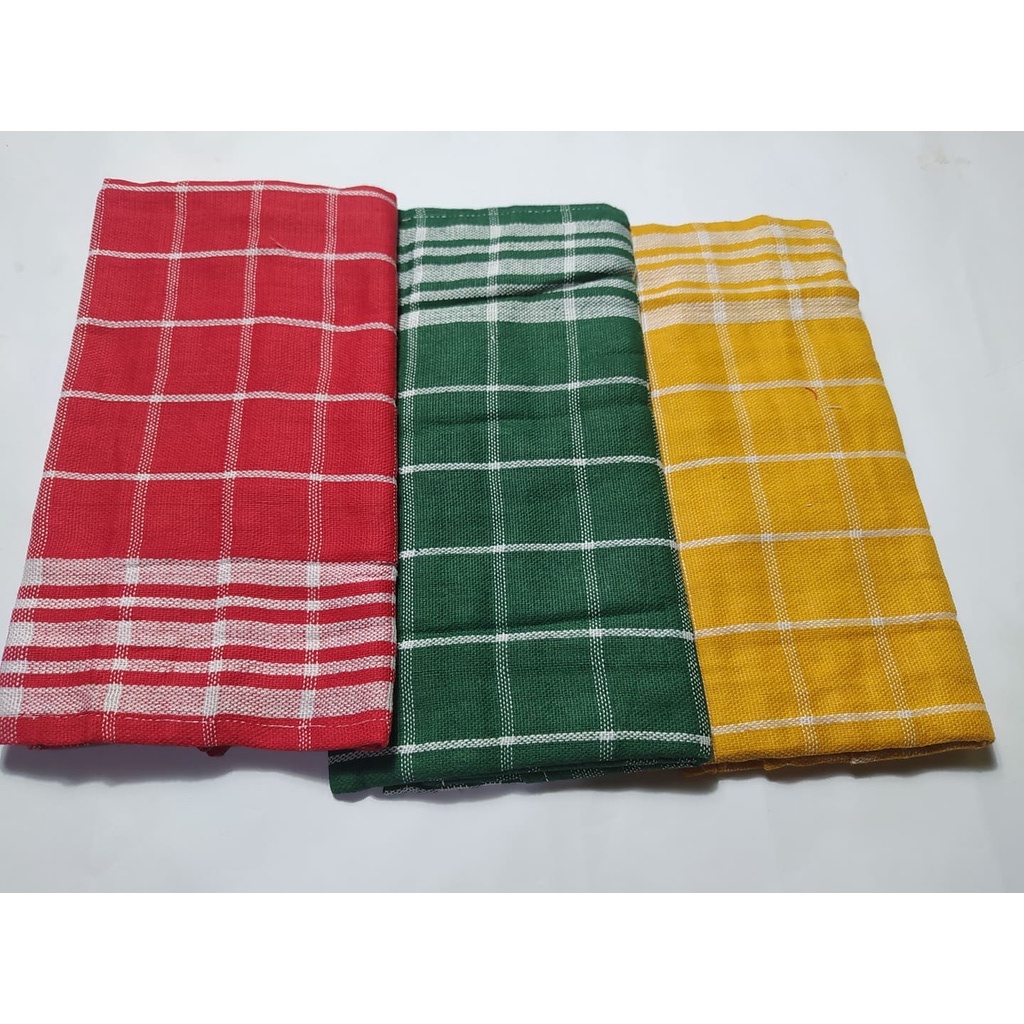 Jual KAIN SERBET DAPUR TEBAL 1 LUSINAN MURAH | LAP SERBET MAKAN WARNA ...