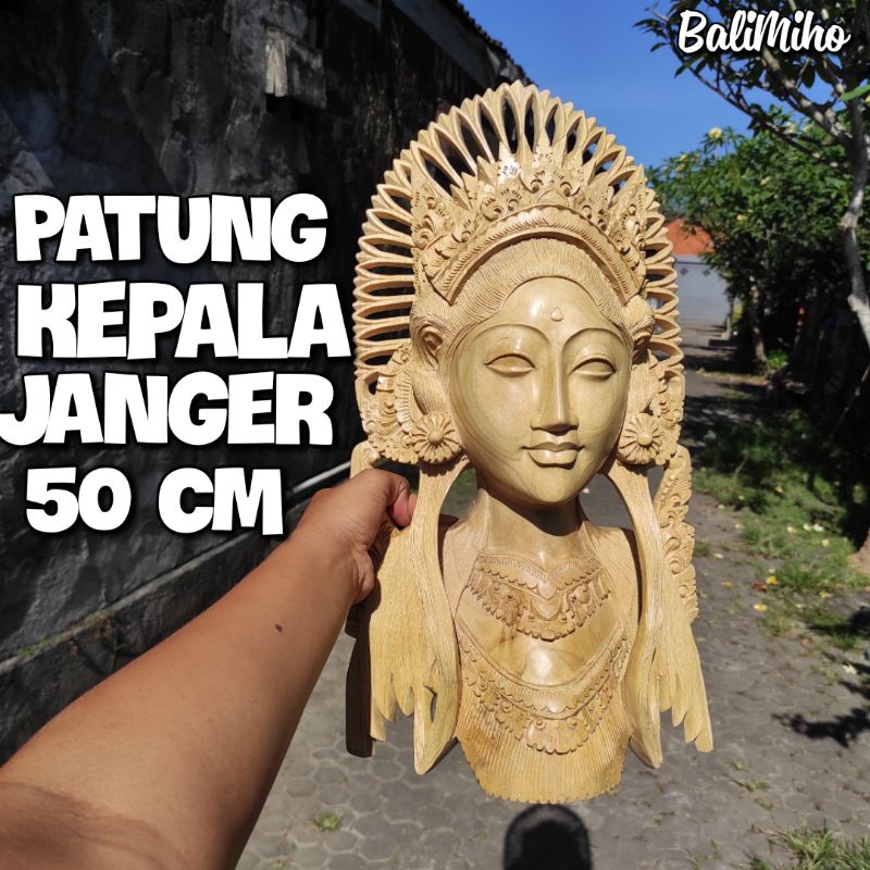 Jual Patung Kepala Janger Tinggi 50 cm/Patung Janger/Patung Penari Bali ...