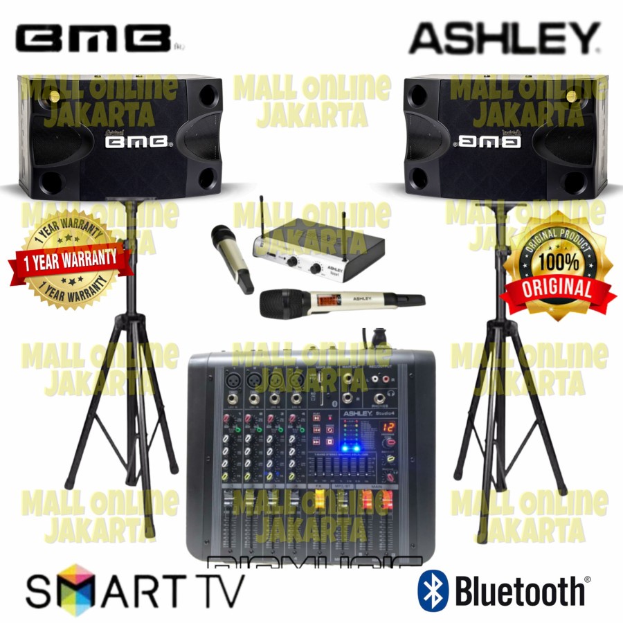 Jual Paket karaoke bmb 8 inch Power mixer ashley Original sound system ...