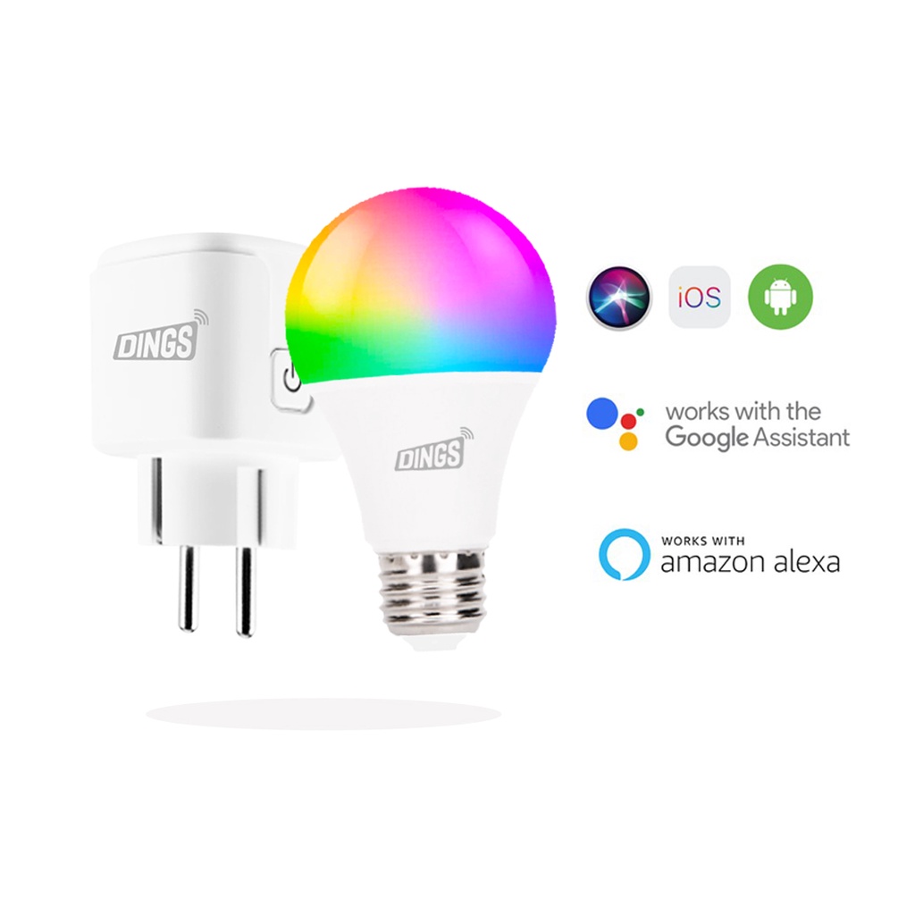 Jual DINGS Paket Lampu Smart Bulb Wifi 9W dan Colokan Pintar Smart Home ...