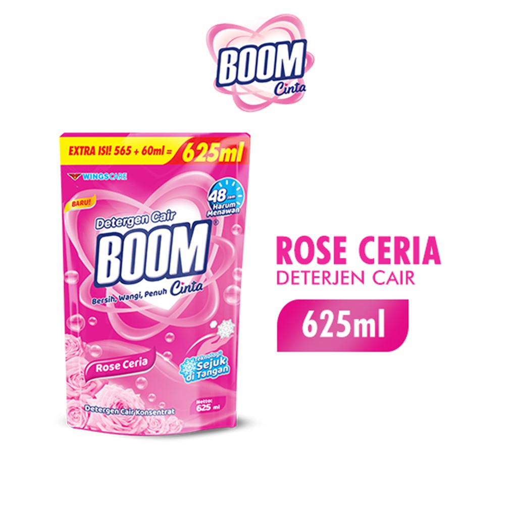 Jual Boom Cinta Deterjen Cair Rose 565 + 60 Ml | Shopee Indonesia