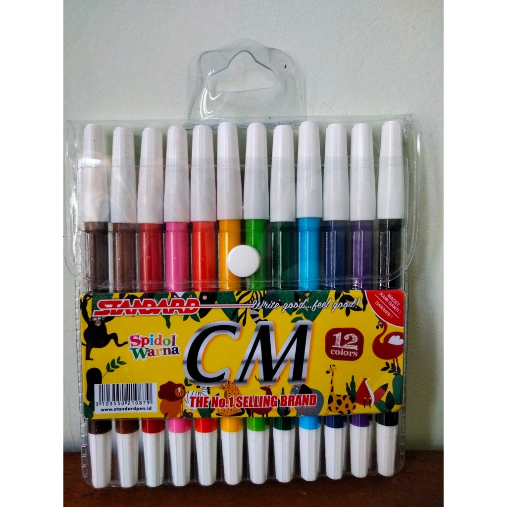 Jual Spidol 12 Warna Standard CM12 ( Spidol Isi 12 pcs Warna Warni ...