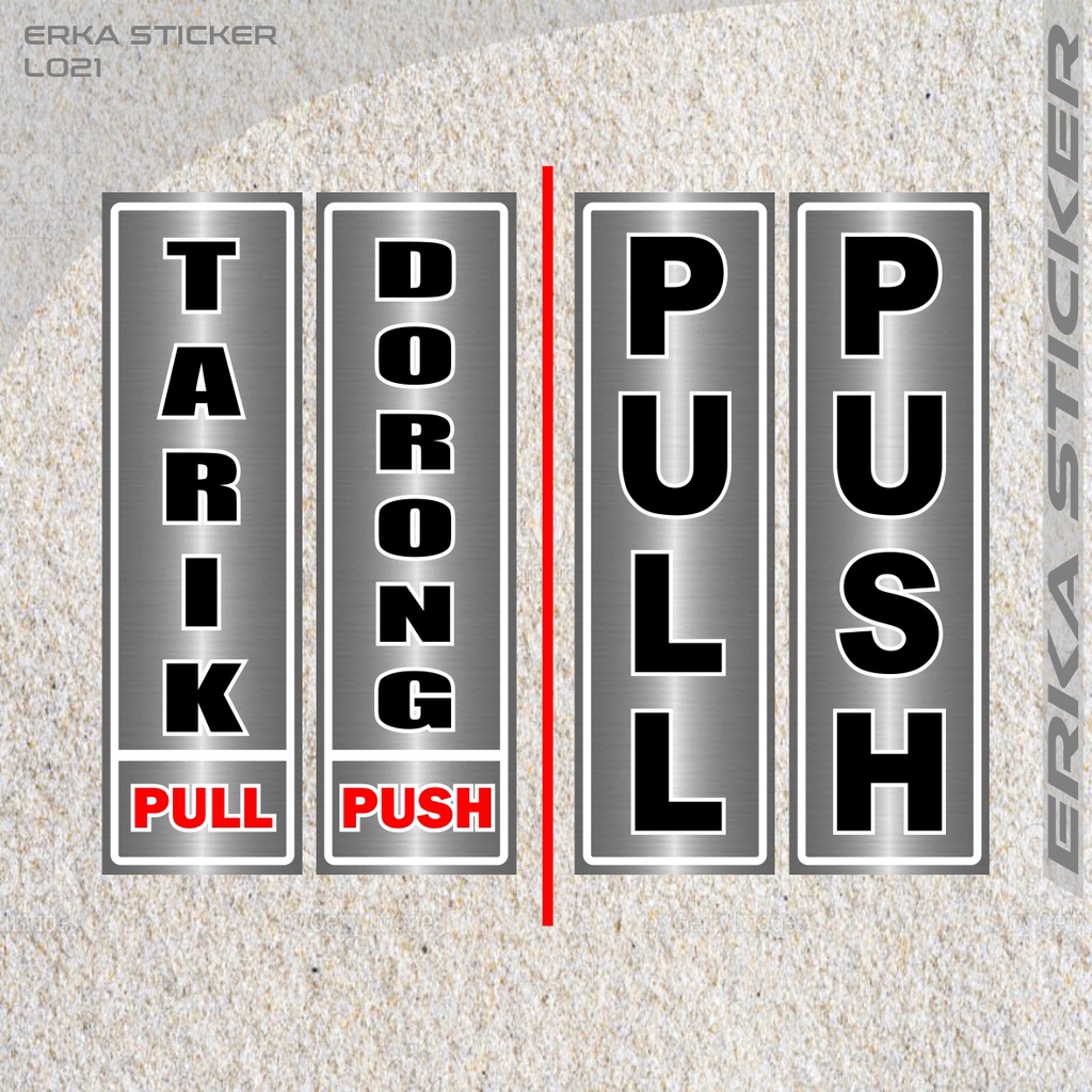 Jual L021 STICKER STIKER PINTU TARIK DORONG | Shopee Indonesia