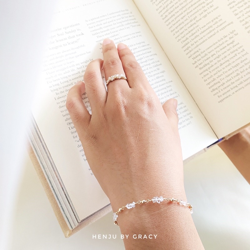 Jual HENJU BY GRACY | Wire Wrapped Herkimer Diamond Bracelet | Gelang ...