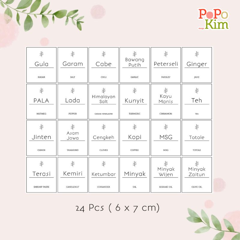 Jual Kitchen Label/Sticker Bumbu Dapur/Label Bumbu/seasoning label ...