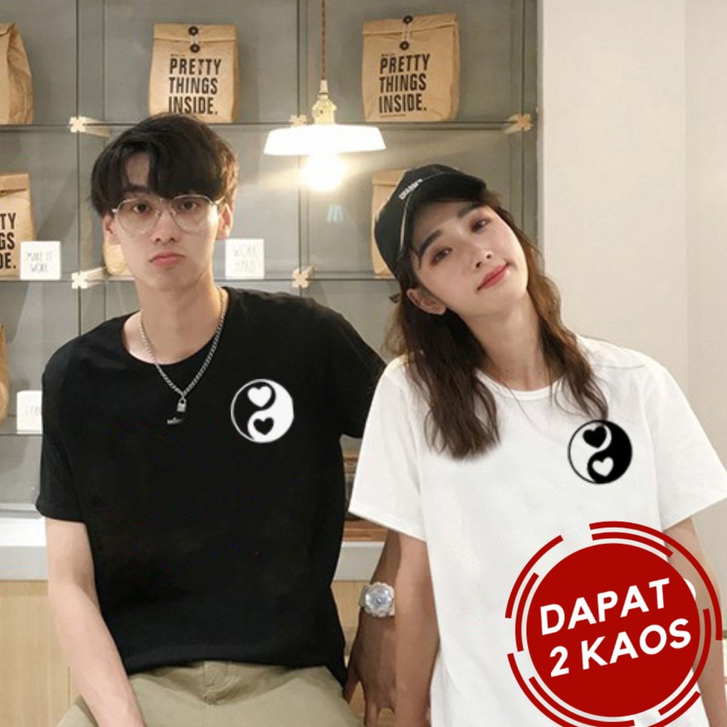 Jual kaos couple murah baju copel serasi model terkini lambang YinYang ...