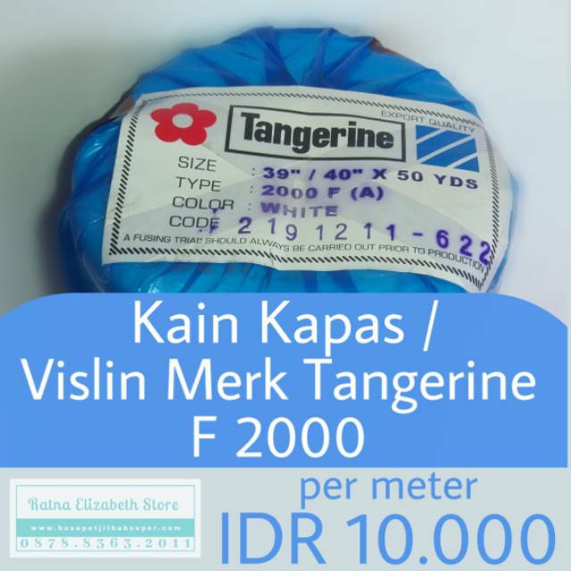 Jual Vislin / Viselin / Kain Kapas / Interlining Harga per meter ...