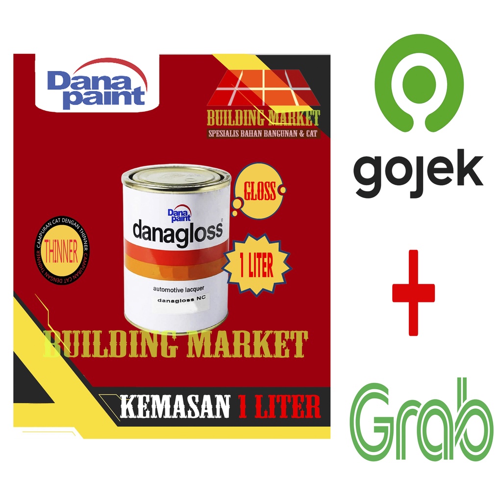 Jual CAT DANA PAINT CAT DUCO DANAGLOSS NC CAT MOBIL BESI KAYU 1 LITER ...