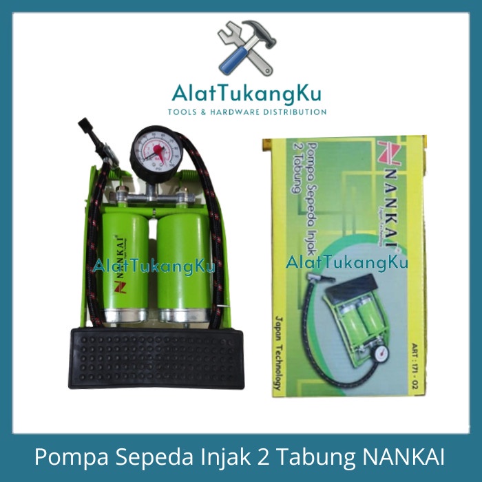 Jual Pompa Sepeda Injak Foot Pump 2 Tabung NANKAI / Foot Pump Portable ...