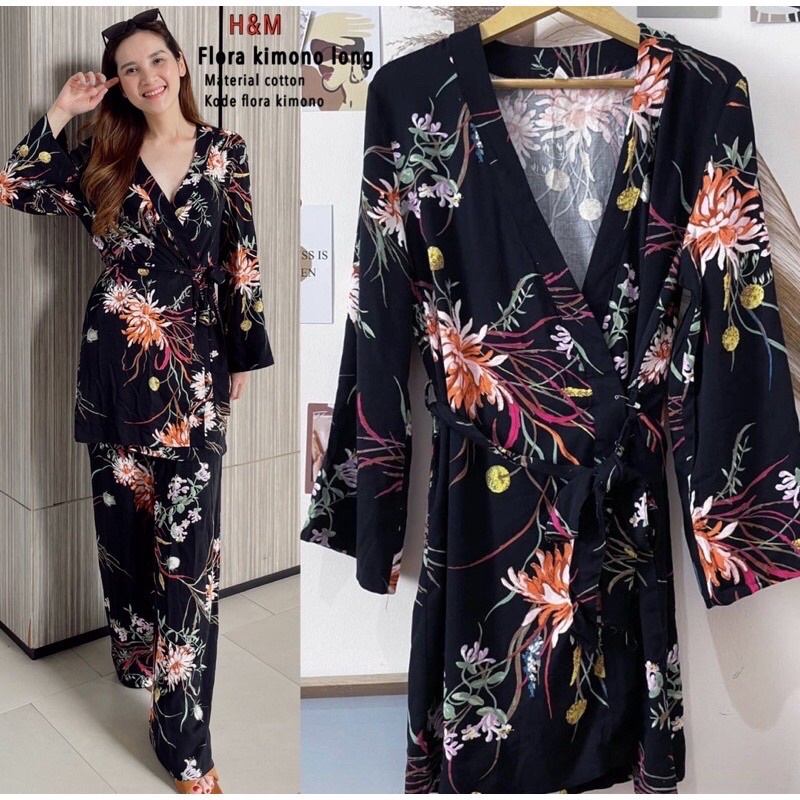 Jual h^M floral kimono set | Shopee Indonesia