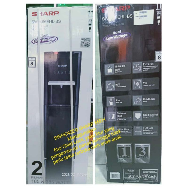 Jual SHARP Dispenser Bottom Loading SWD-66EHL-BS | Shopee Indonesia