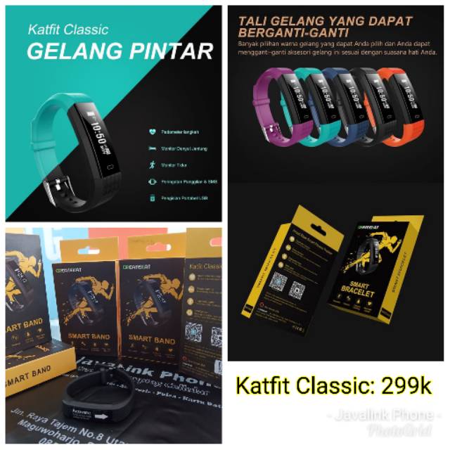 Jual Createkat Katfit Classic Smartband Gelang Pintar Tahan Air 30M ...