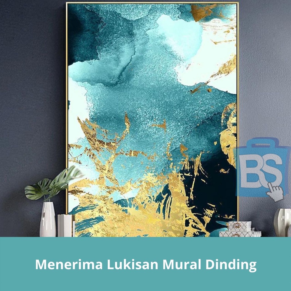 Jual Lukisan Abstrak Danau Beku Pemandangan Laut Bingkai Dinding Seni ...