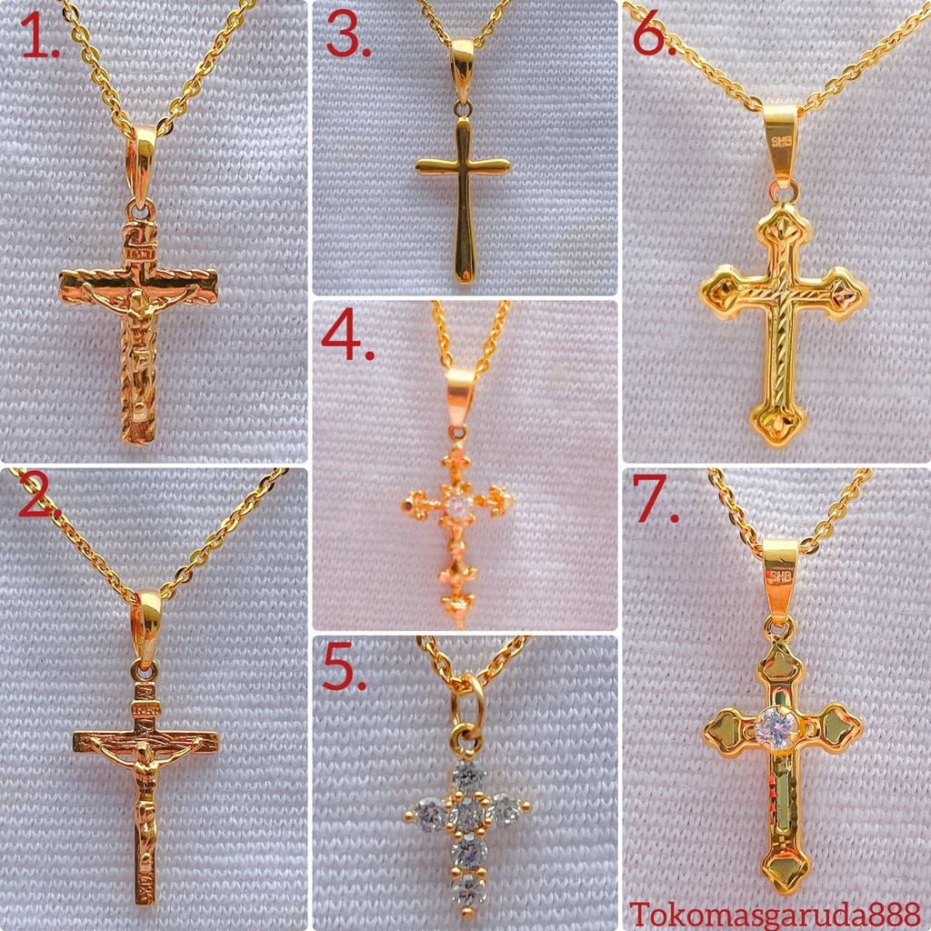 Jual Liontin salib anak dan dewasa emas asli kadar 700 70% 16k Yesus ...