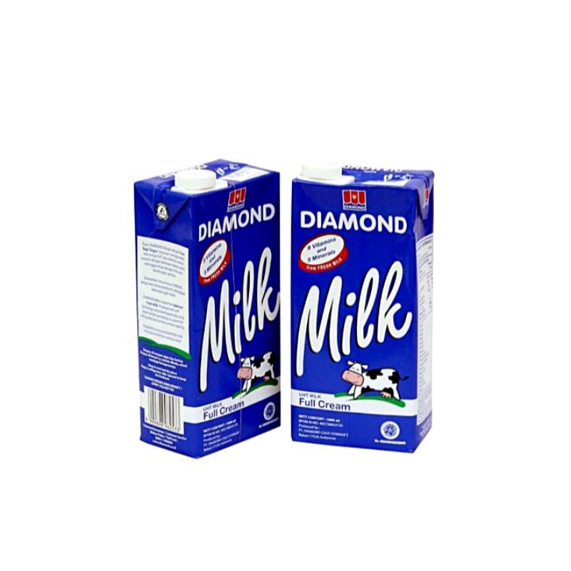 Jual Susu uht diamond full cream 1 liter / 1000ml / uht milk | Shopee ...