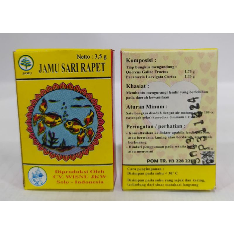 Jual Jamu Serbuk Sari Rapet - Wisnu JKW (1 pack isi 10 sachet) | Shopee ...
