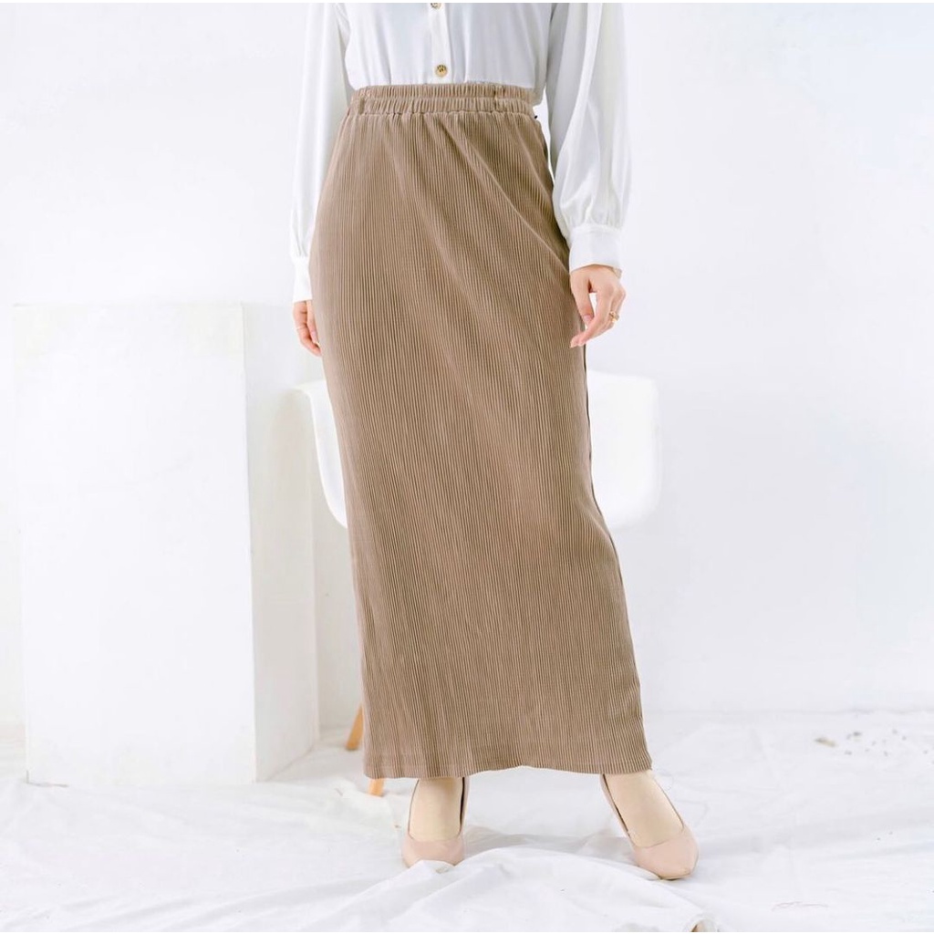 Jual ROK PREMIUM SPAN PLISKET LIDI / YURE SKIRT PLEATS LIDI ROK SPAN PLISKET KANTOR FORMAL ...