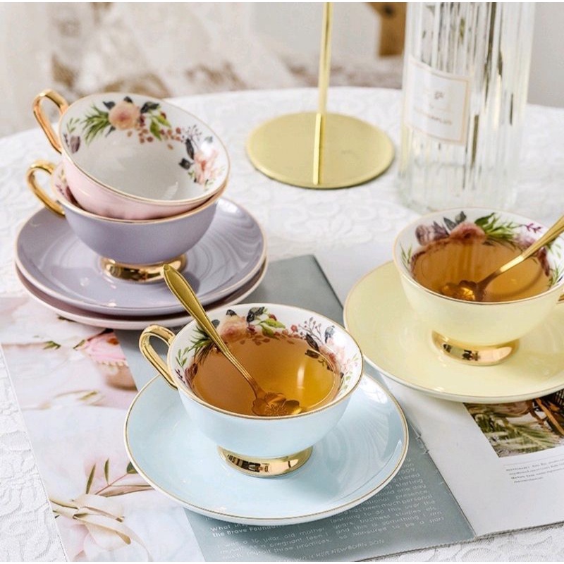 Jual Royal Tea Cup with Saucer Set / Gelas Teh dengan Piring | Shopee ...