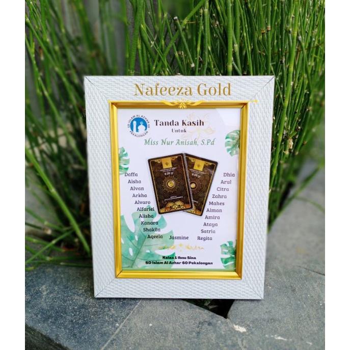 Jual Gift Minigold kenang kenangan frame souvenir kartu ucapan kado ...