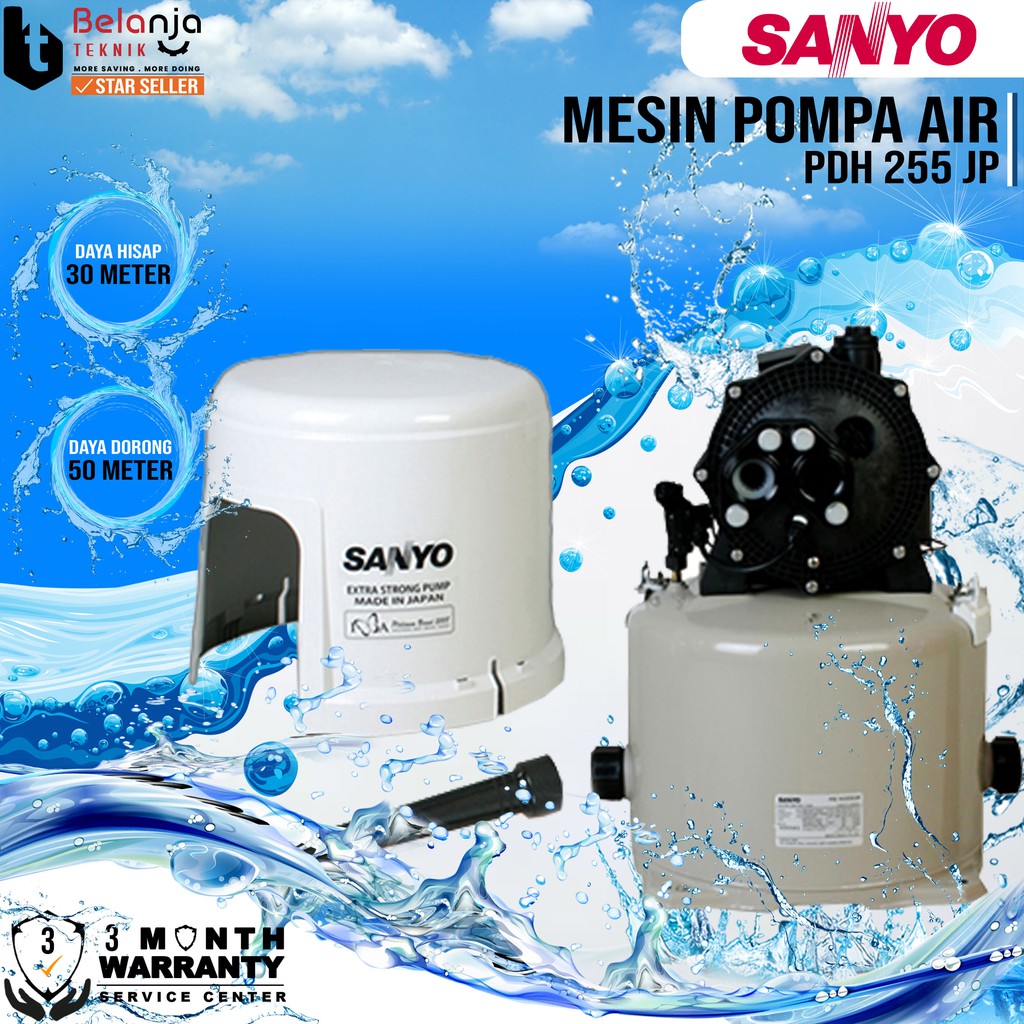 Jual Sanyo Pompa Air Otomatis PDH 255 JP 30 Meter Jet Pump PDH255JP ...