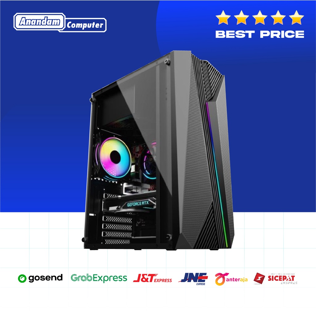 Jual Power UP RAPTOR 1615 - LED Front Strip Casing PC Gaming Black ...