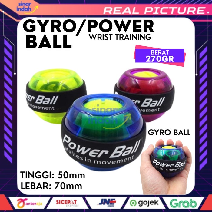 Jual POWER Ball Wrist Training Gyro Ball Latihan Pergelangan Hand Grip ...